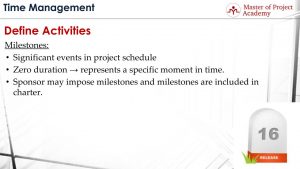 The 3 Major Outputs of Define Activities Process