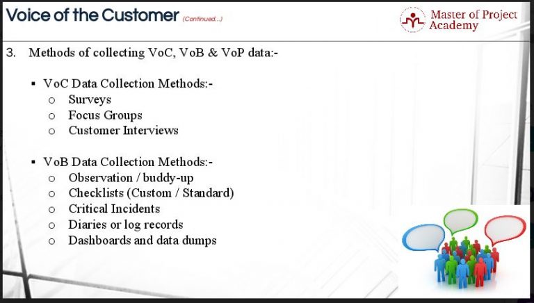 3 Methods for Collecting for Voice of Customer (VoC Six Sigma) Data
