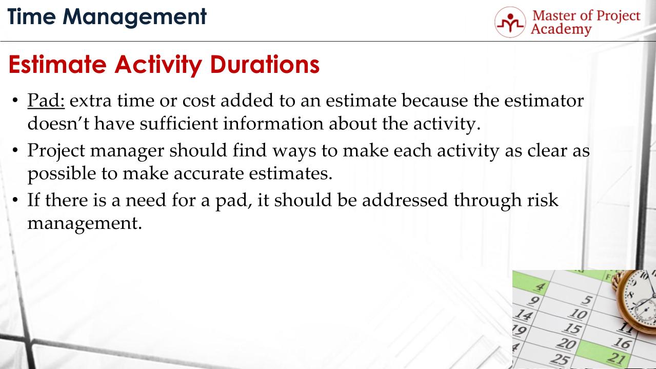 What Has To Be Done In Estimate Activity Durations Process?