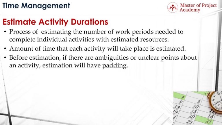 What Has To Be Done In Estimate Activity Durations Process