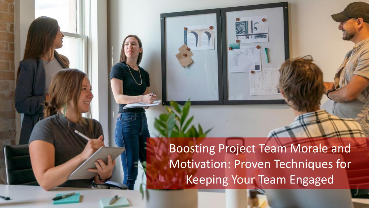 Boosting Project Team Morale and Motivation: Proven Techniques for ...