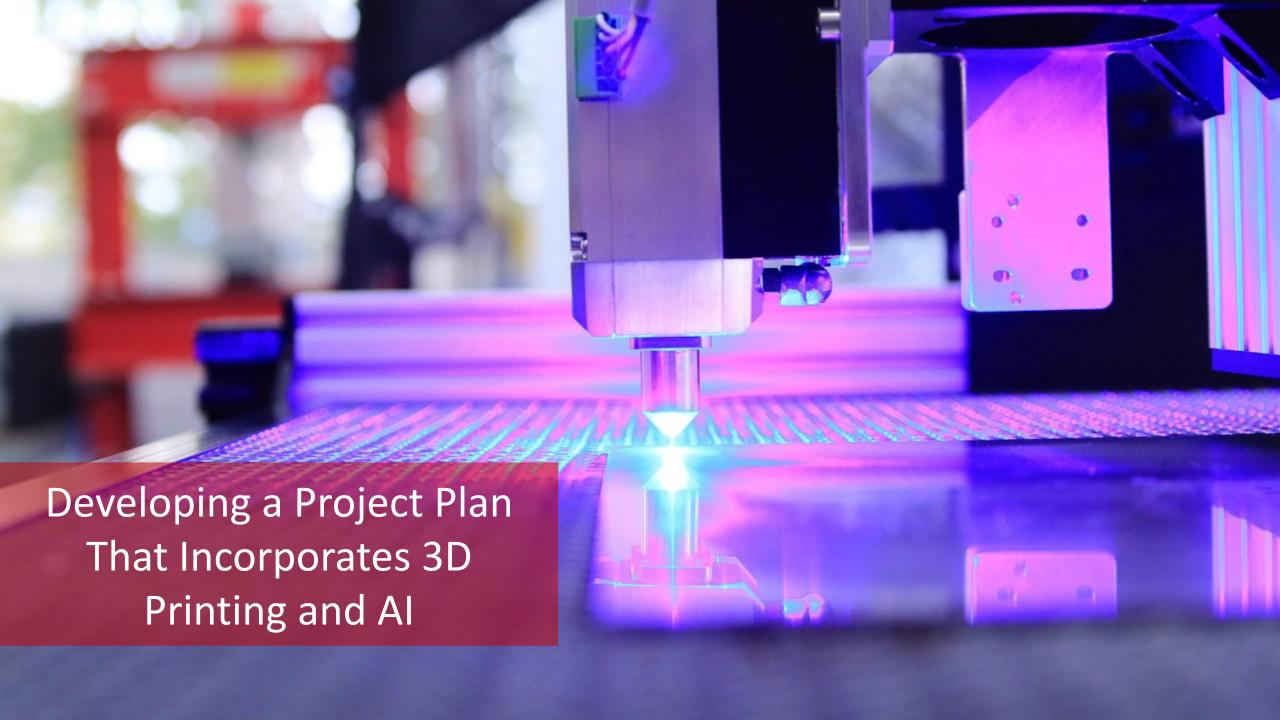 Developing a Project Plan That Incorporates 3D Printing and AI - Master ...